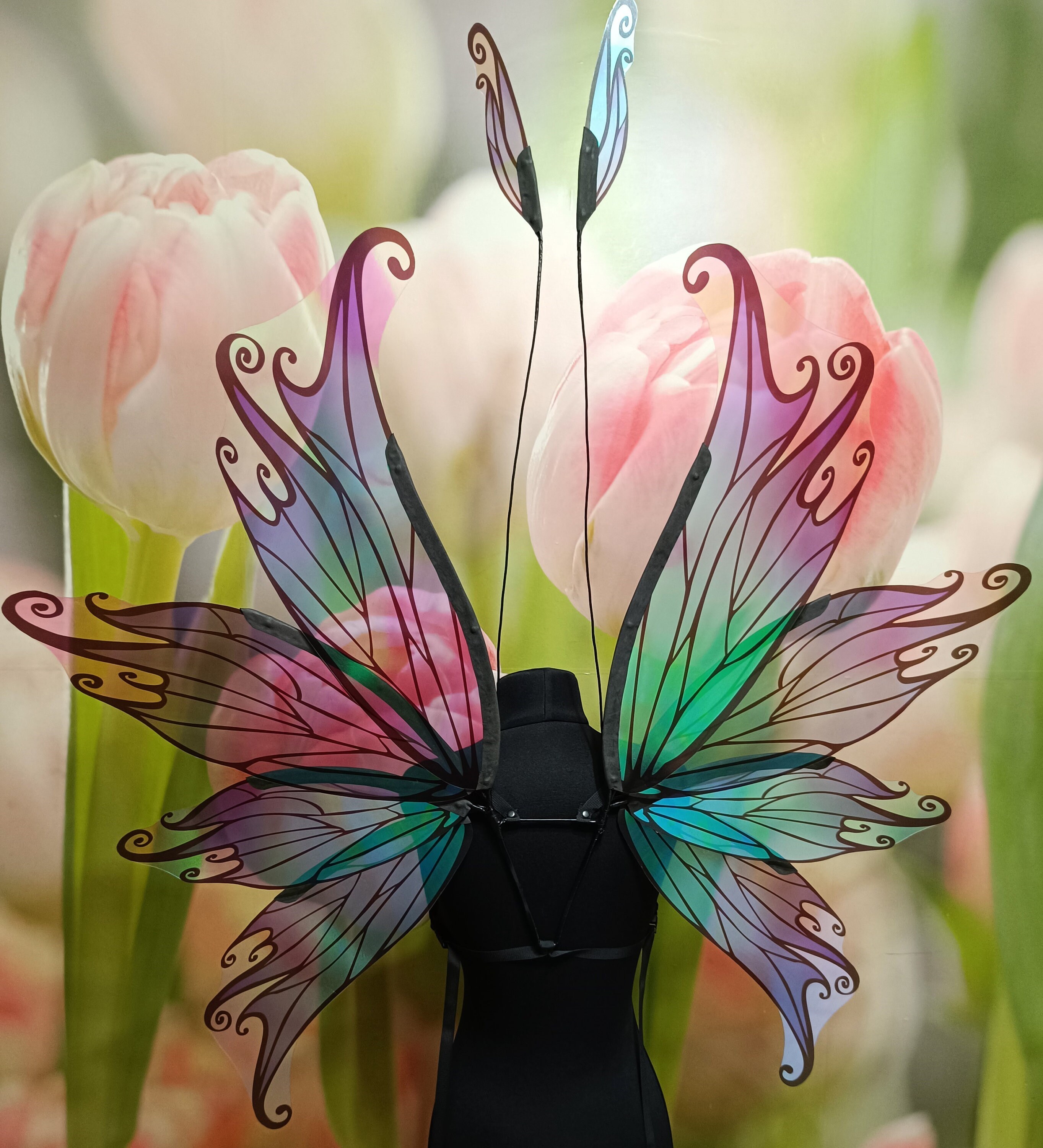 Grandes alas de color azul claro, alas de elfo, alas de Halloween, alas ...