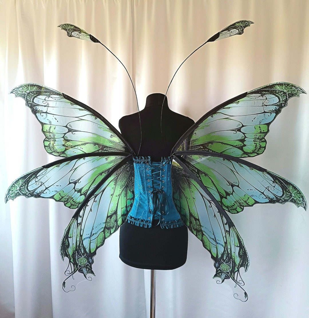 Large Green Floral Fairy Wings: Adult Costume, Ren Fair, Photo Prop - Etsy