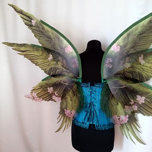 Green Forest Fairy Wings , Plastic Wings With Moss and Flower Pattern ...