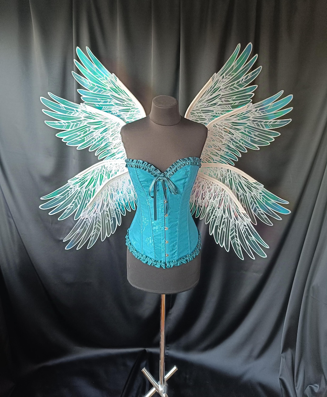 White Angel Wings With Iridescence Glow, Large White Angel Wings for ...