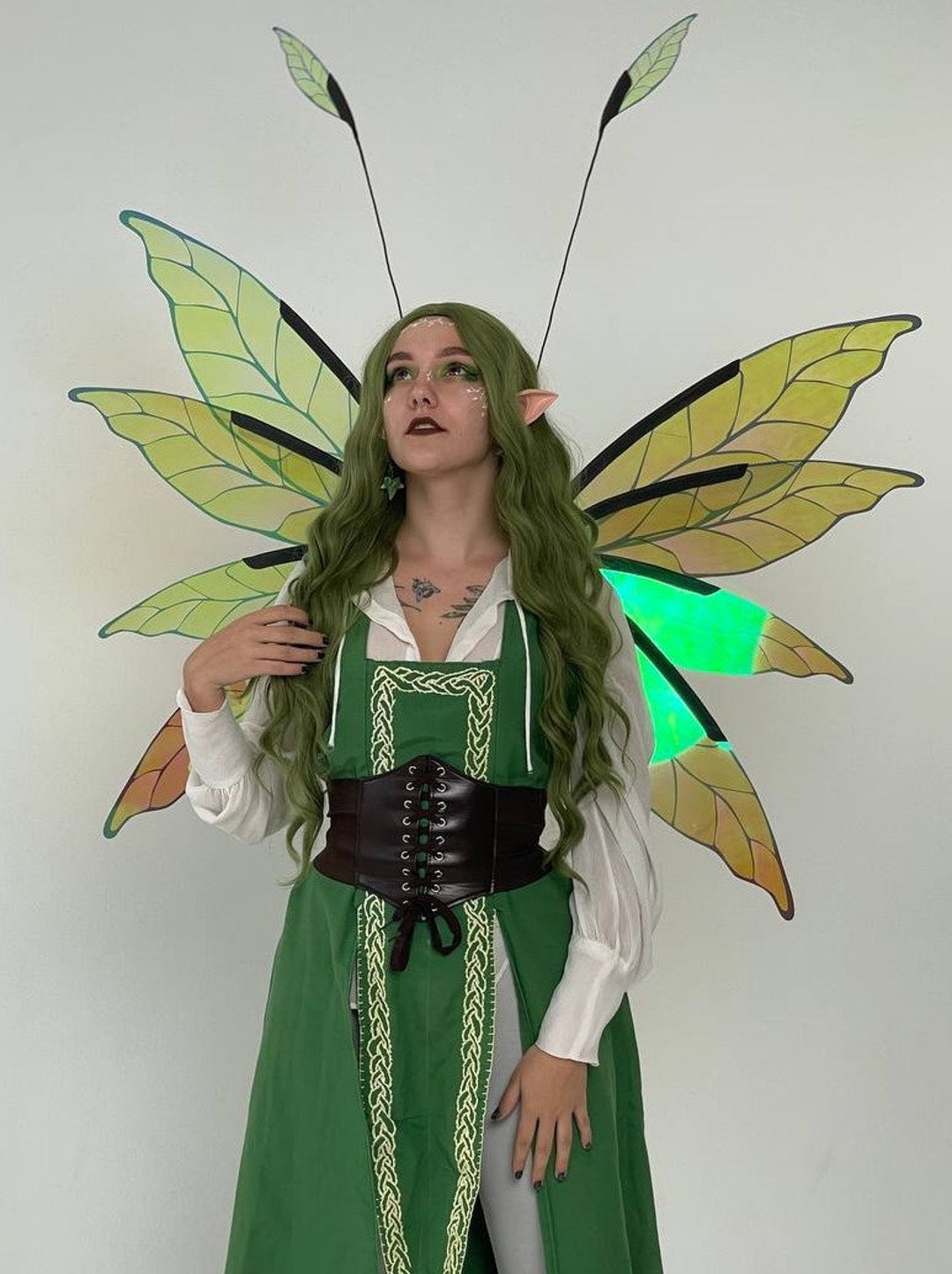 Light Green Elf Wings, Leafy Elf Wings, Green Wings for Cosplay - Etsy