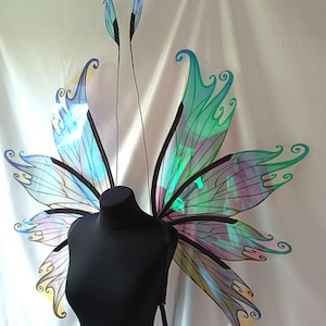 Iridescent Light Blue Wings: Halloween Elf Costume, Renaissance ...