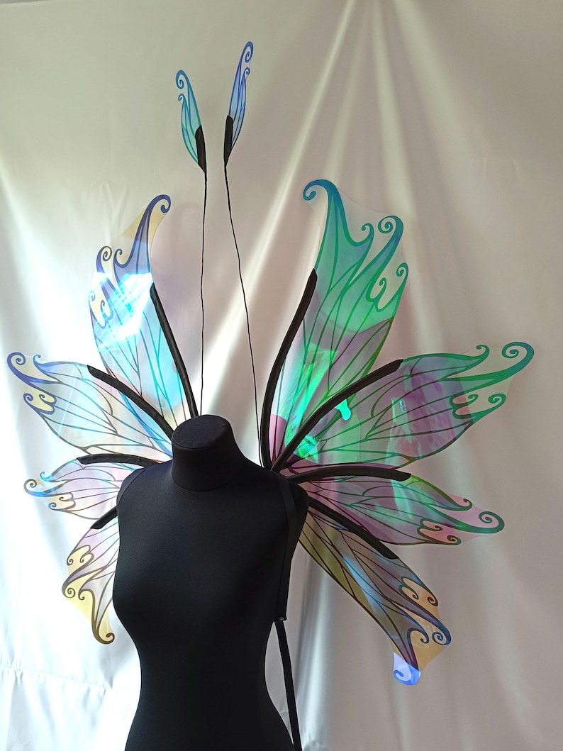 Iridescent Light Blue Wings: Halloween Elf Costume, Renaissance ...