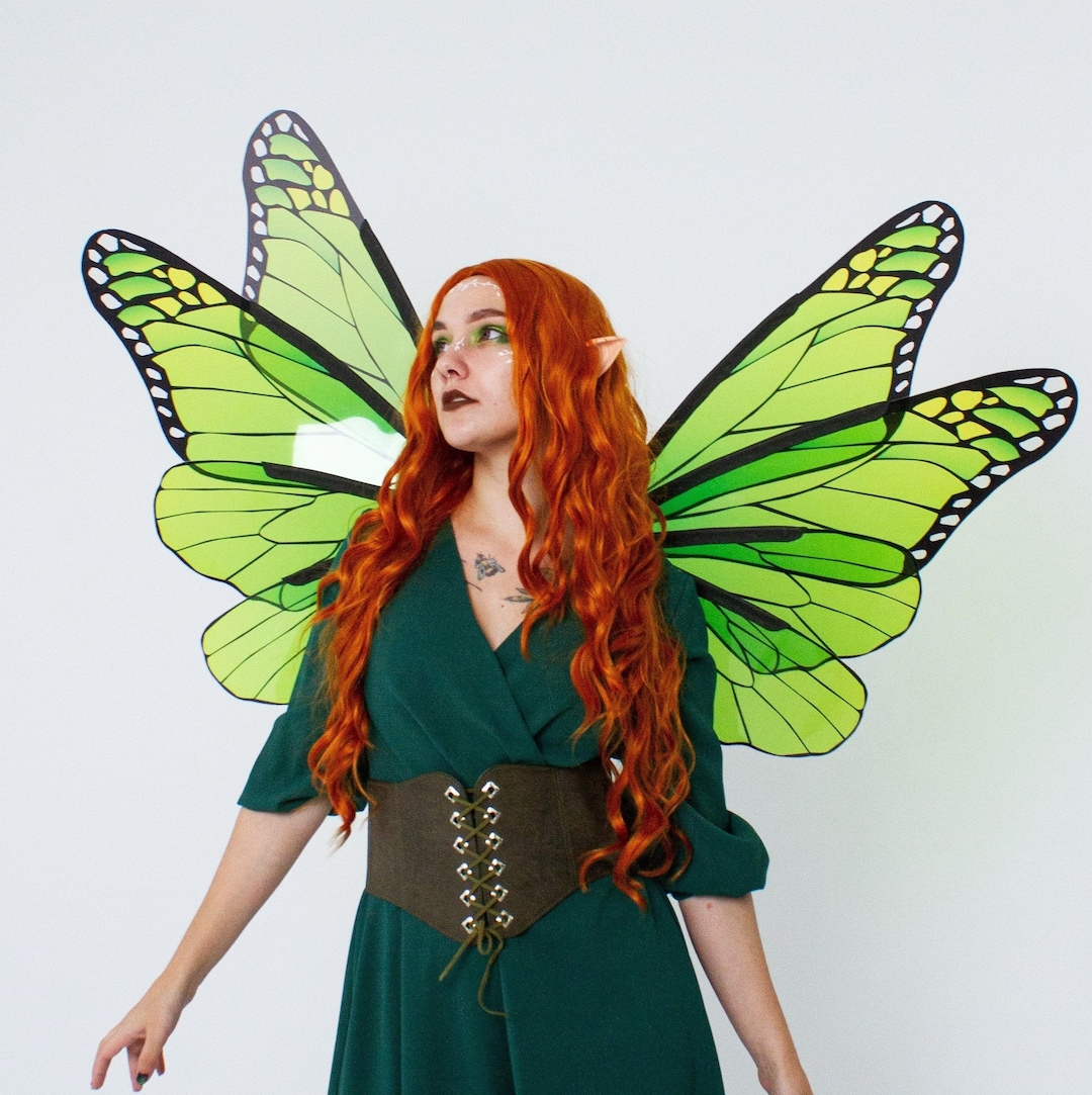 Green Monarch Butterfly Wings: Renaissance Festival, Cosplay - Etsy