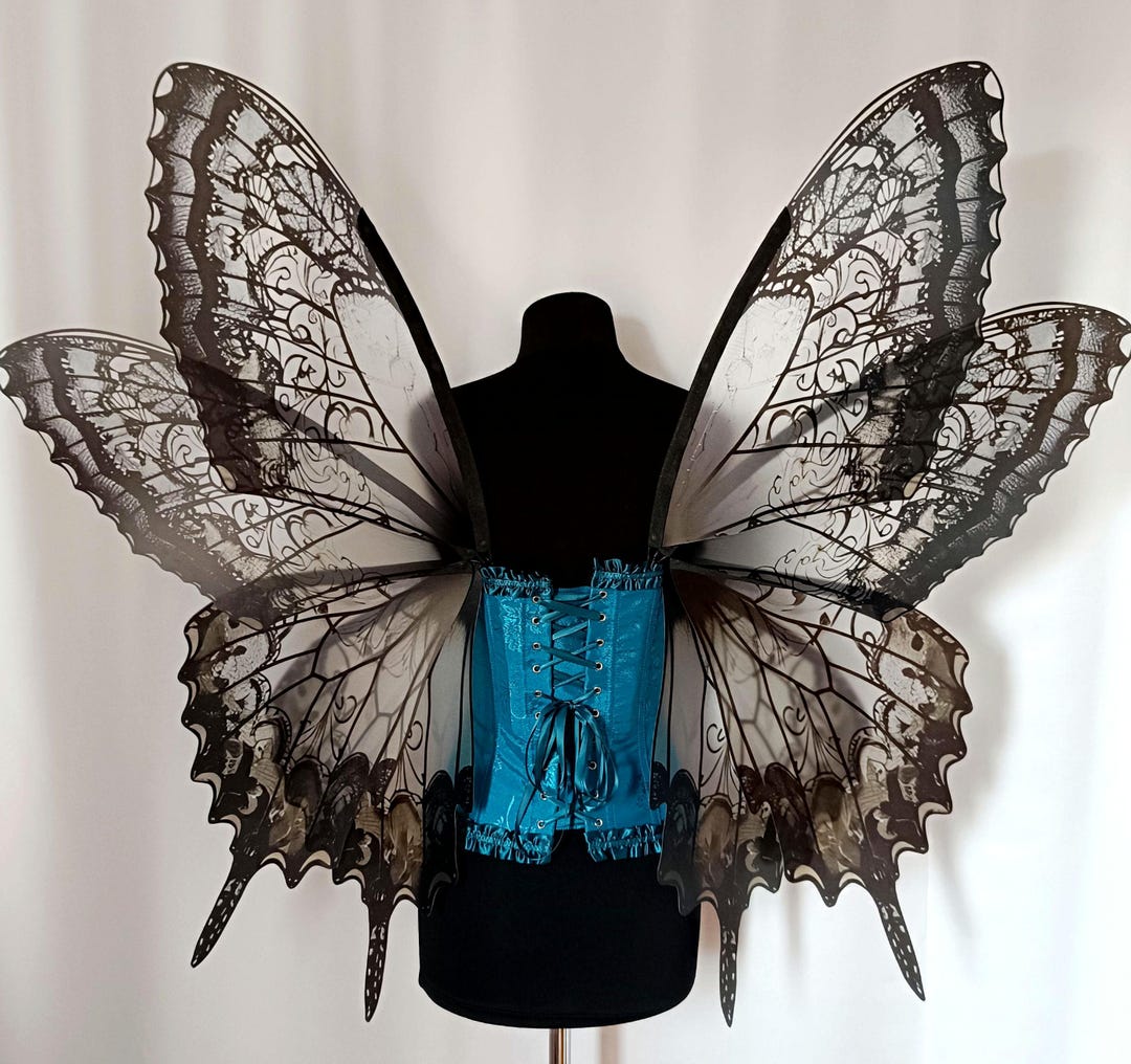 Large Black Lace Wings: Gothic Fairy Costume, Renaissance Ball - Etsy