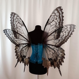 Large Black Lace Wings: Gothic Fairy Costume, Renaissance Ball - Etsy