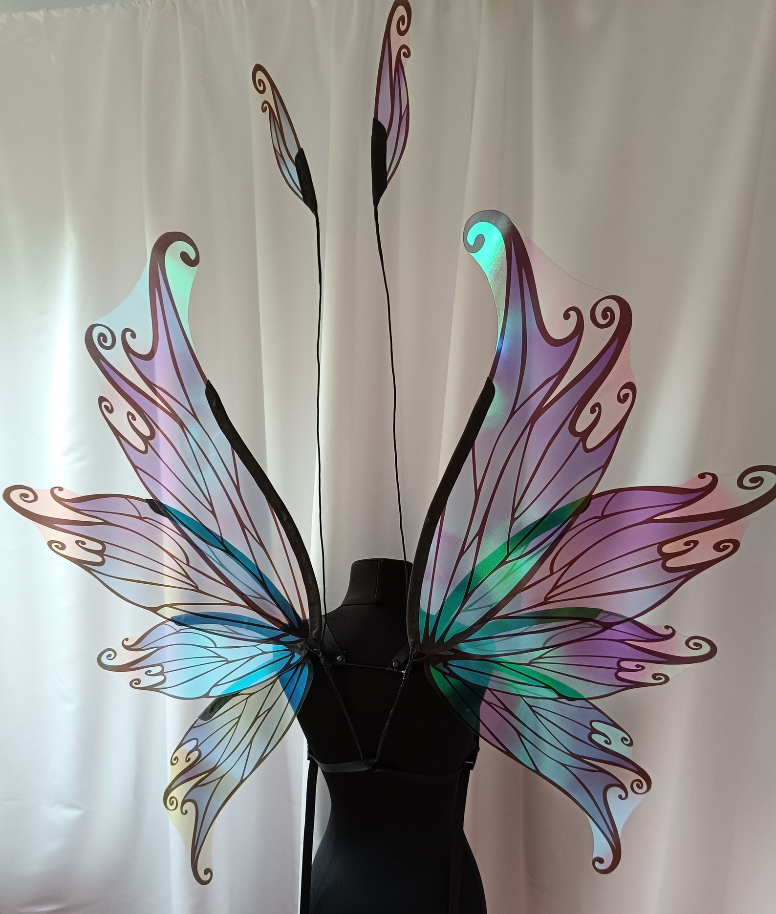 Iridescent Light Blue Wings: Halloween Elf Costume, Renaissance ...