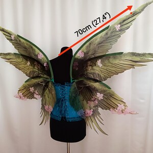 Green Forest Fairy Wings , Plastic Wings With Moss and Flower Pattern ...