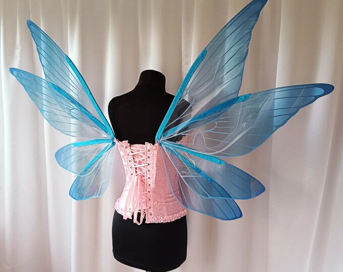 Exclusive Blue Fairy Wings for an Adult Made in a Single Copy, Blue ...