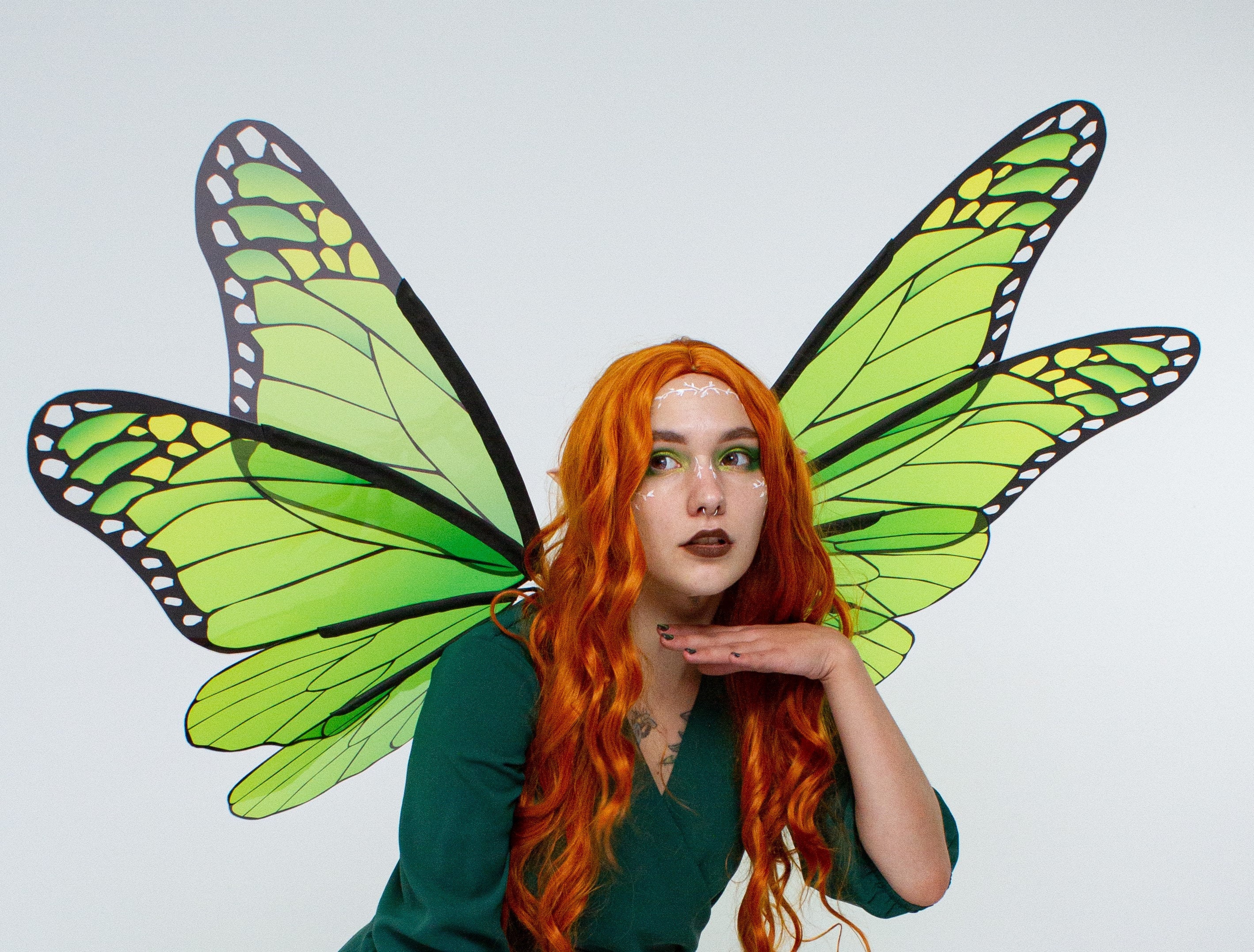 Green Monarch Butterfly Wings: Renaissance Festival, Cosplay - Etsy