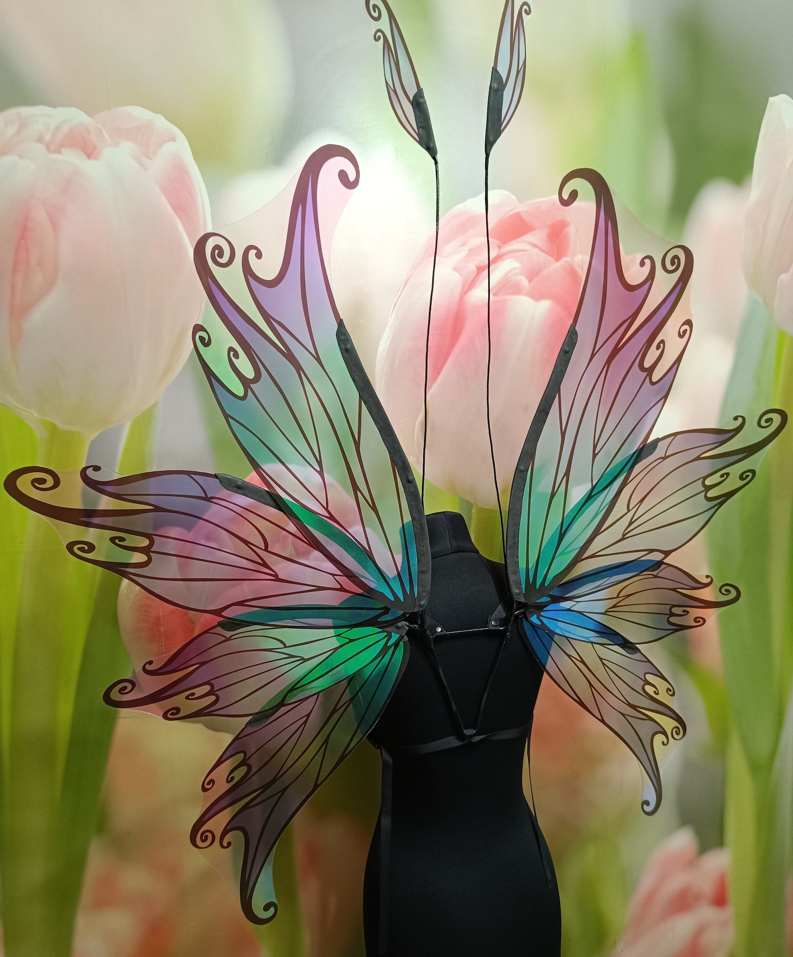 Iridescent Light Blue Wings: Halloween Elf Costume, Renaissance ...