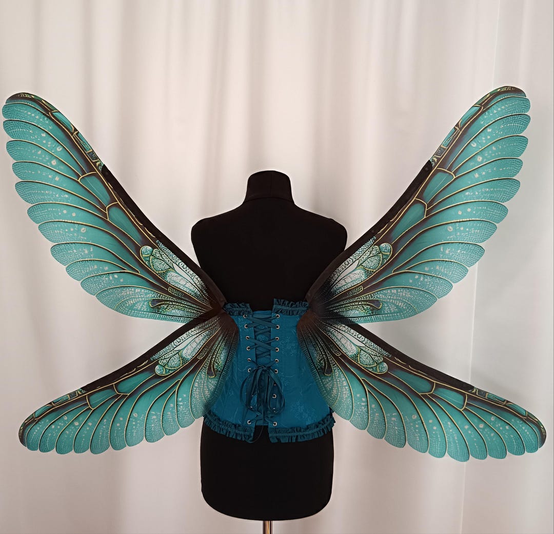 Turquoise Dragonfly Wings for a Fairy Costume for Adults - Etsy