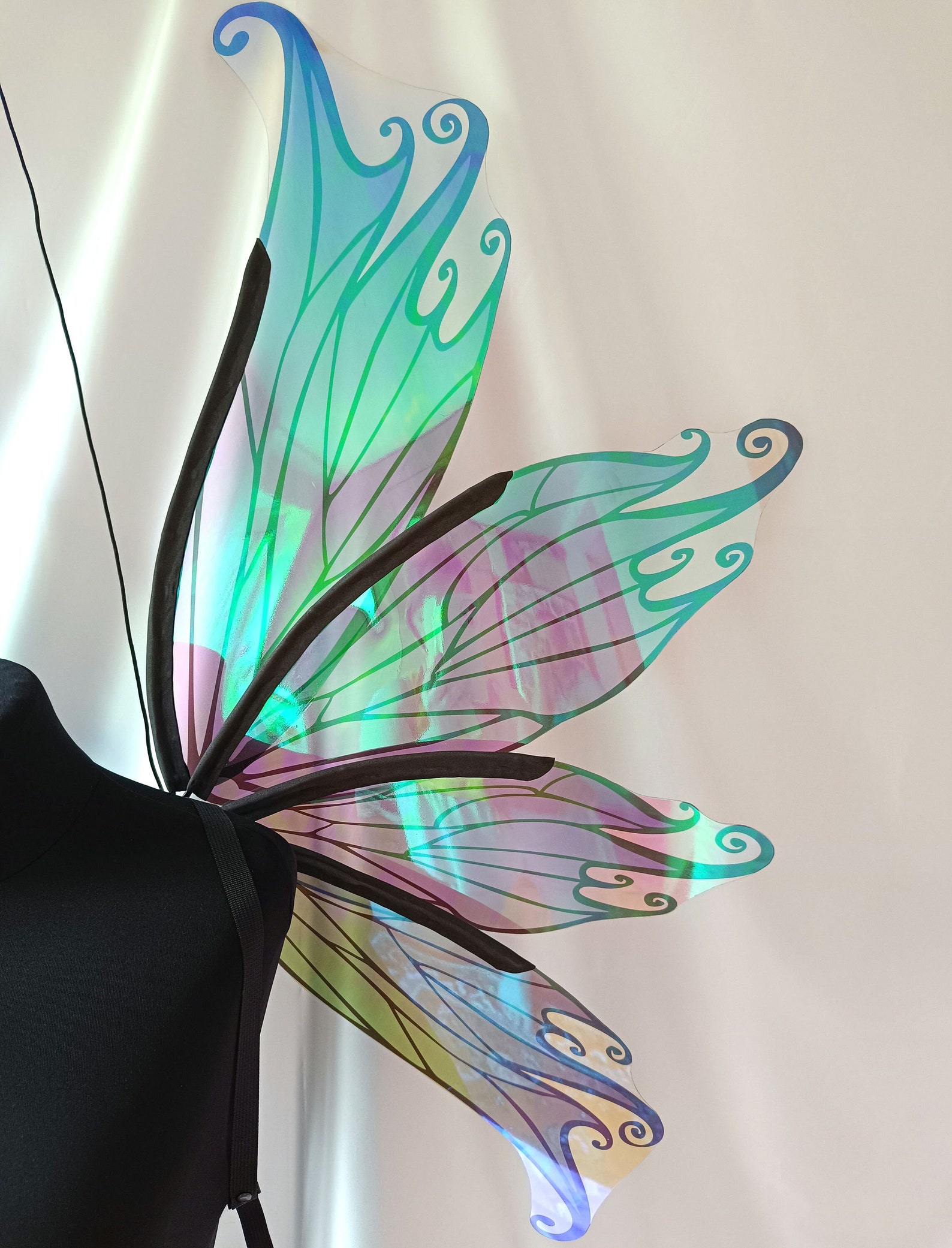 Iridescent Light Blue Wings: Halloween Elf Costume, Renaissance ...