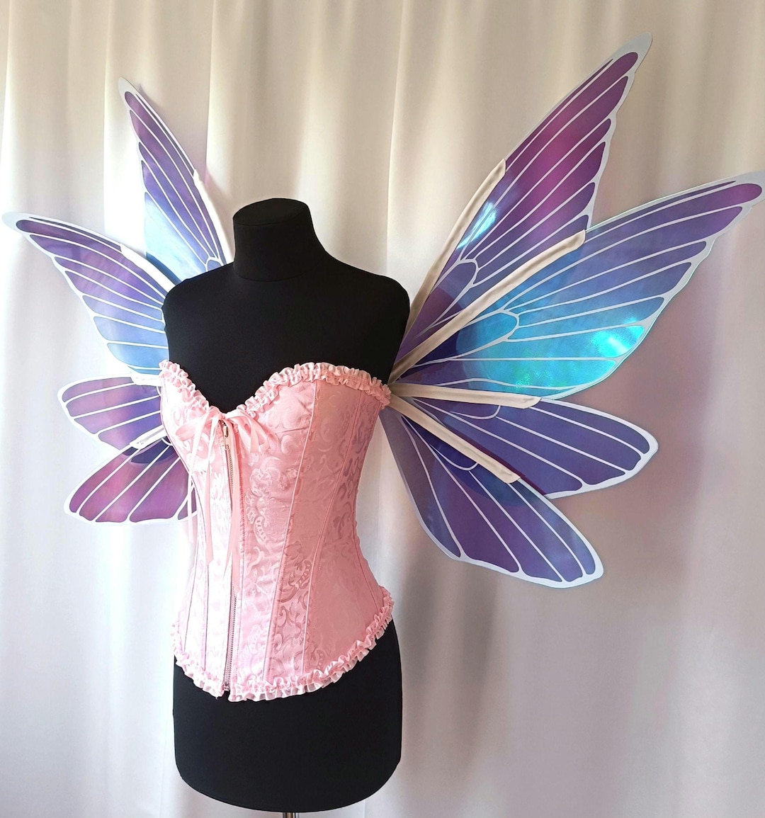 Purple Iridescent Wings of a Magic Butterfly With a White Outline. - Etsy