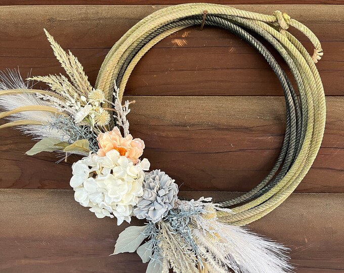 Rope Wreath, Lariat Wreath, Lasso Wreath, Western, Dried Floral - Etsy
