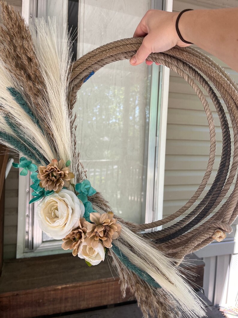 Rope Wreath, Lariat Wreath, Lasso Wreath, Western, Dried Floral - Etsy