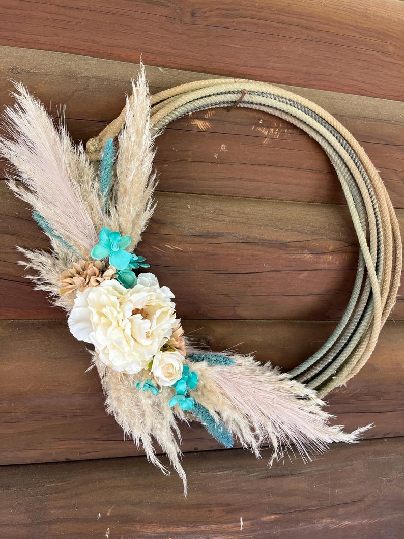 Rope Wreath, Lariat Wreath, Lasso Wreath, Western, Dried Floral - Etsy