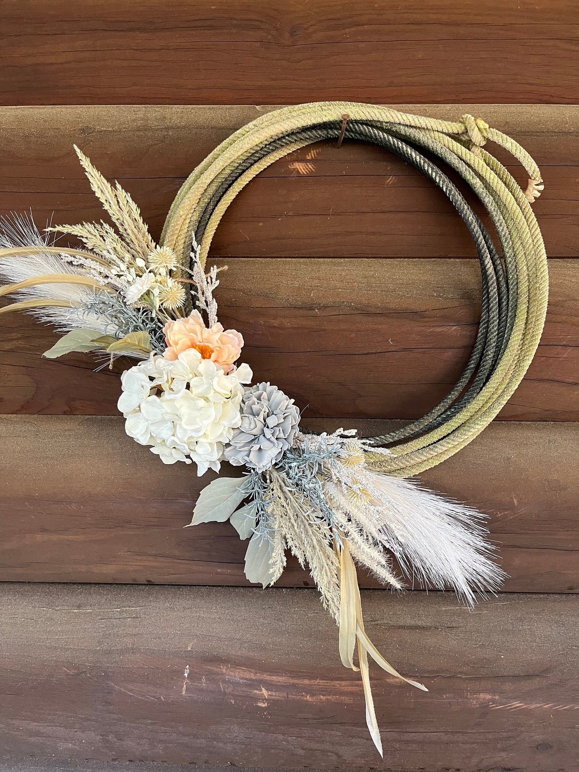Rope Wreath, Lariat Wreath, Lasso Wreath, Western, Dried Floral - Etsy