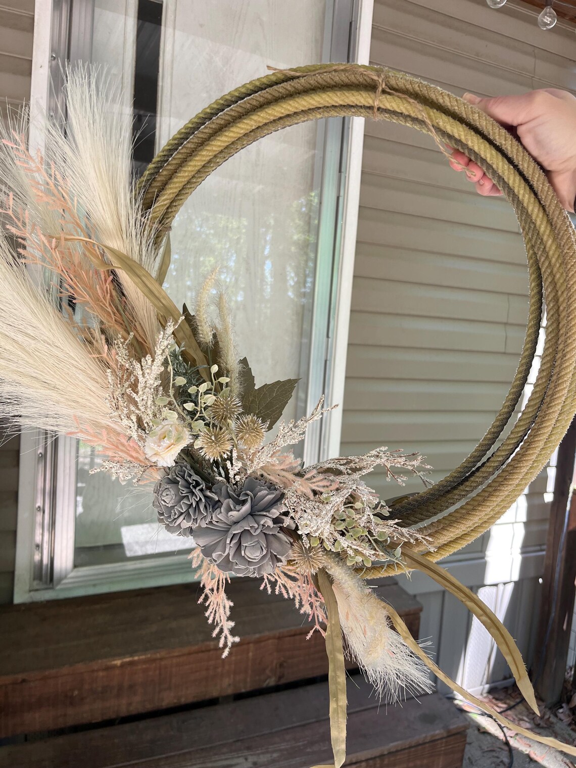 Rope Wreath, Lariat Wreath, Lasso Wreath, Western, Dried Floral - Etsy