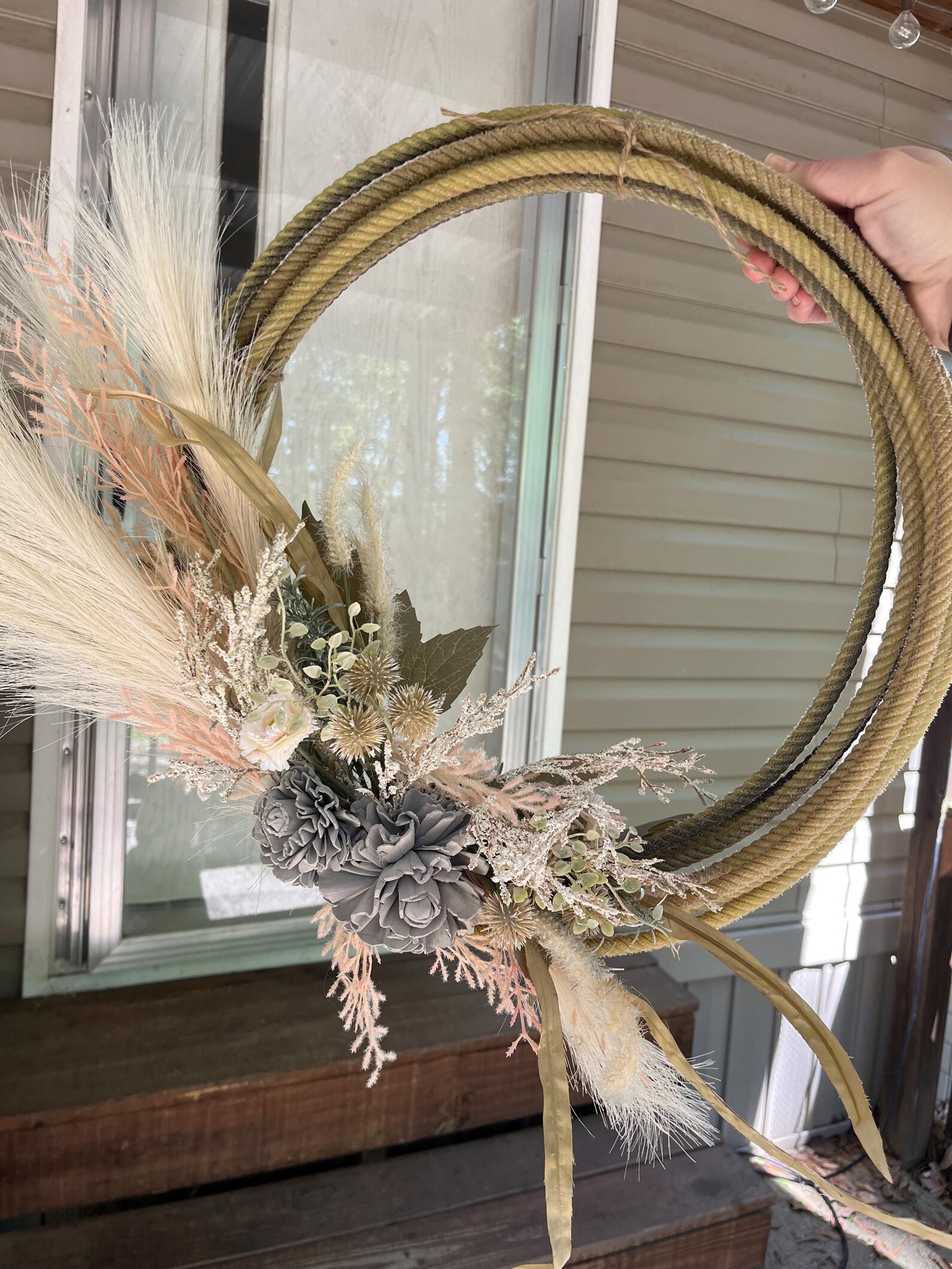 Rope Wreath, Lariat Wreath, Lasso Wreath, Western, Dried Floral - Etsy