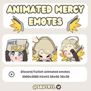 Mercy Overwatch Animated Twitch Discord Emote Pack Gaming Streaming ...