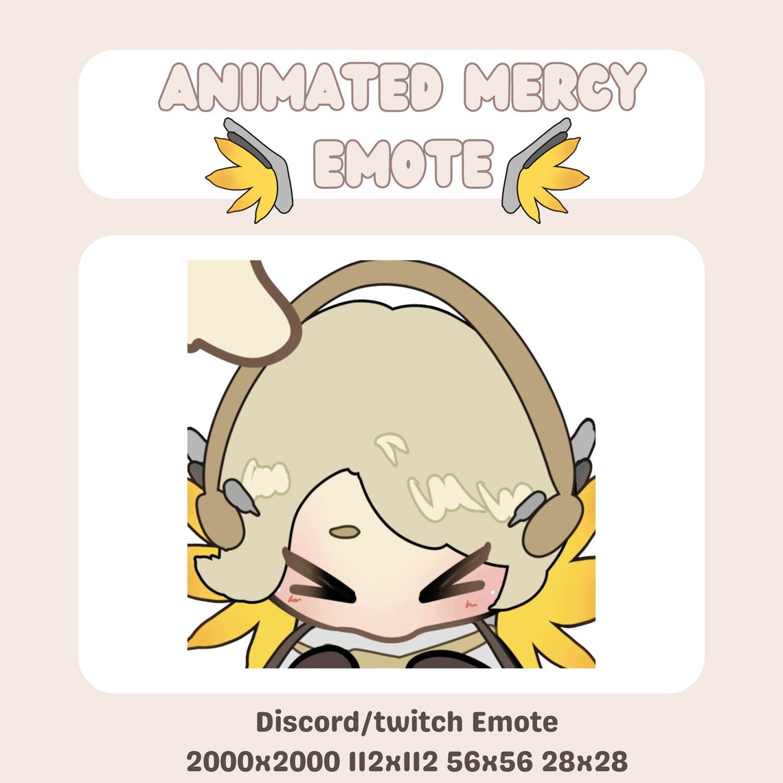 Mercy Overwatch Animated Twitch Discord Emote mercy Pat - Etsy