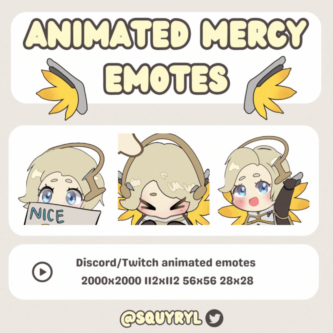 Mercy Overwatch Animated Twitch Discord Emote Pack Gaming Streaming ...