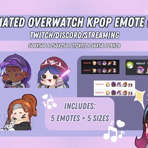 Animated Overwatch Kpop Big Emote Pack I Dva + Kiri + Brig + Tracer ...