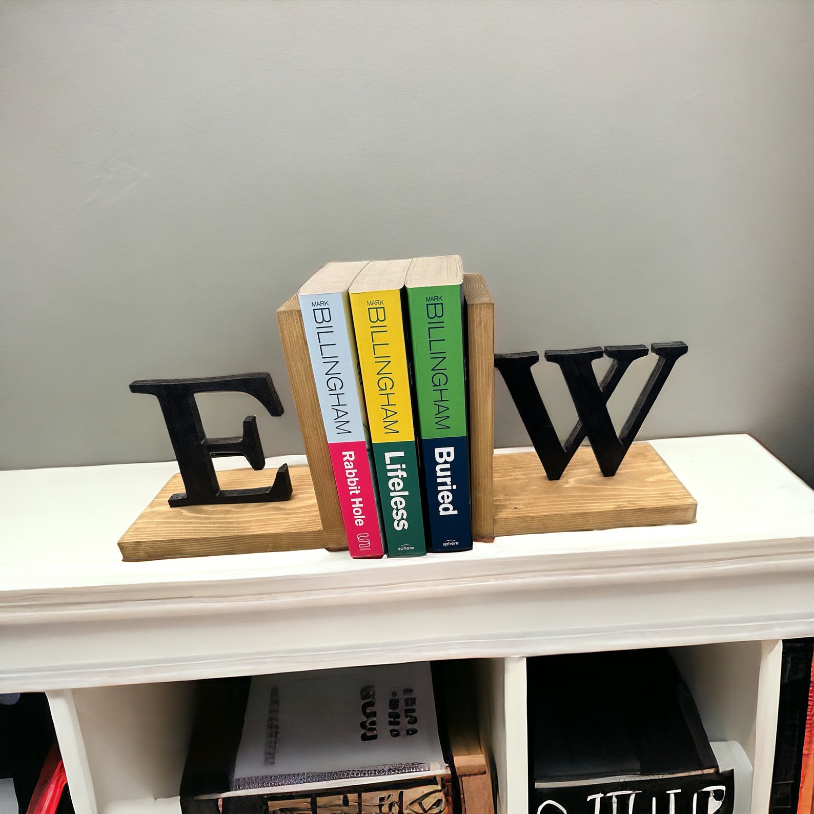 Personalised Book Ends First and Last Initial Book End Book Worm ...