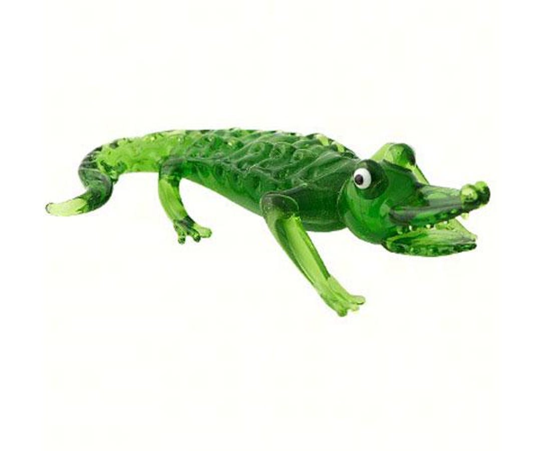 Handmade Blown Glass Alligator Figurine, Collectible Creature - Etsy