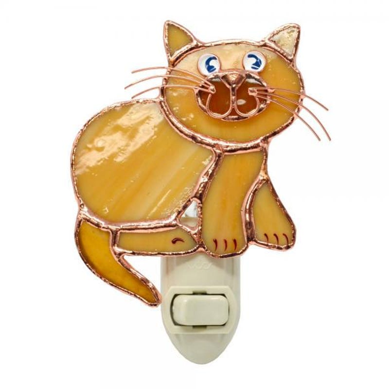 Cat Stained Glass Lamp - Etsy