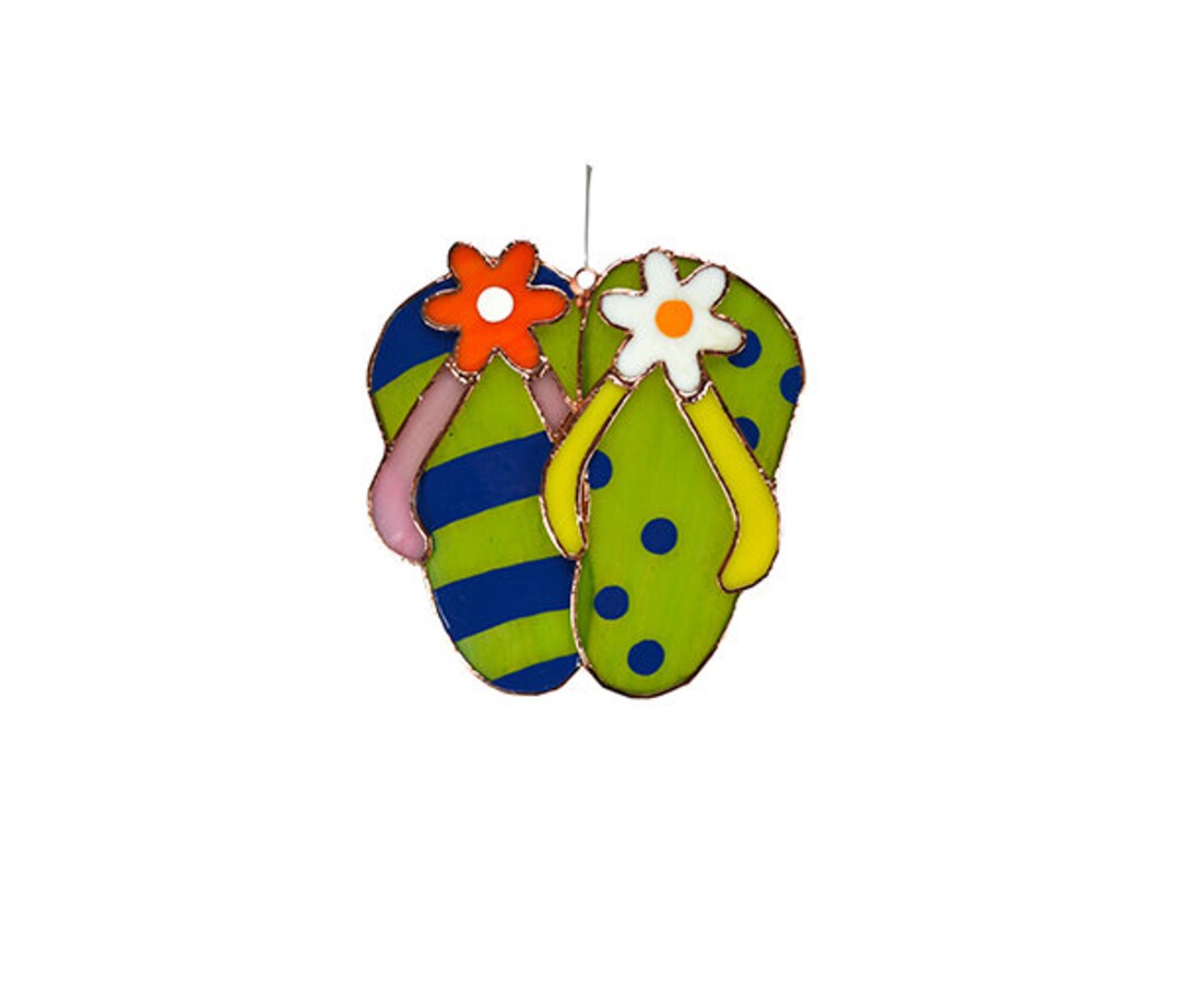 Stained Glass Flip Flop Suncatcher - Etsy