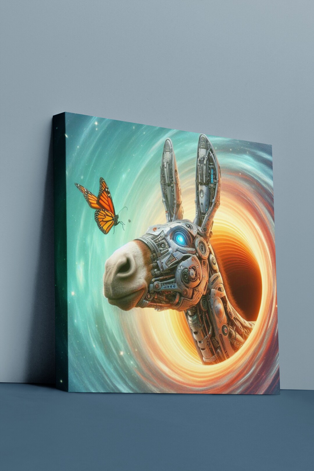 Cyberdonkey With Butterfly Poster | Fun Digital Print | Wall Art for ...