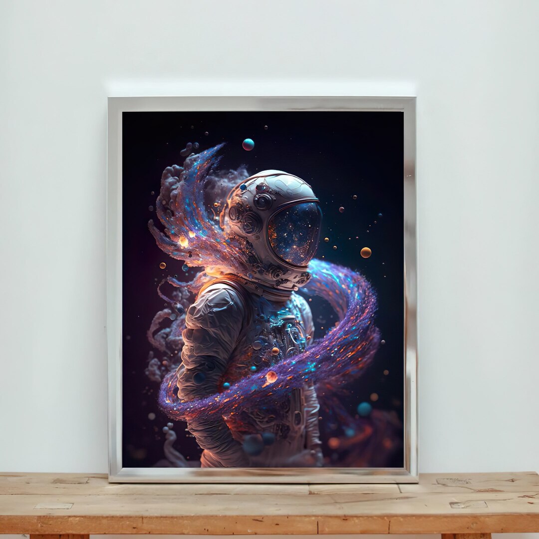 Astronaut Wall Art in Space, Space Wallpaper, Printable, Space ...