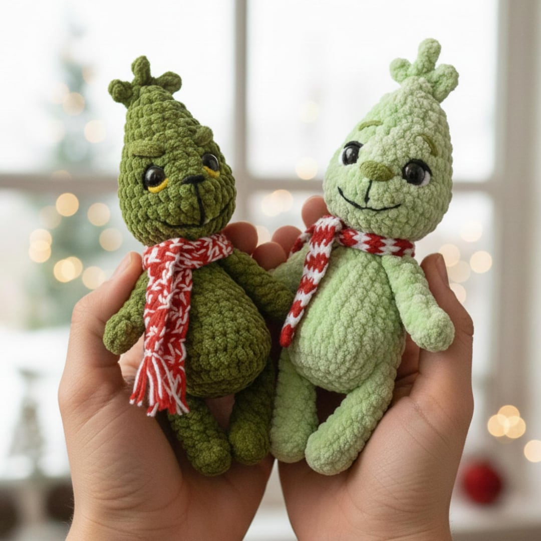 Crochet Grinch Amigurumi Pattern – Christmas Holiday Plush Toys - Easy Beginner Crochet Tutorial ...