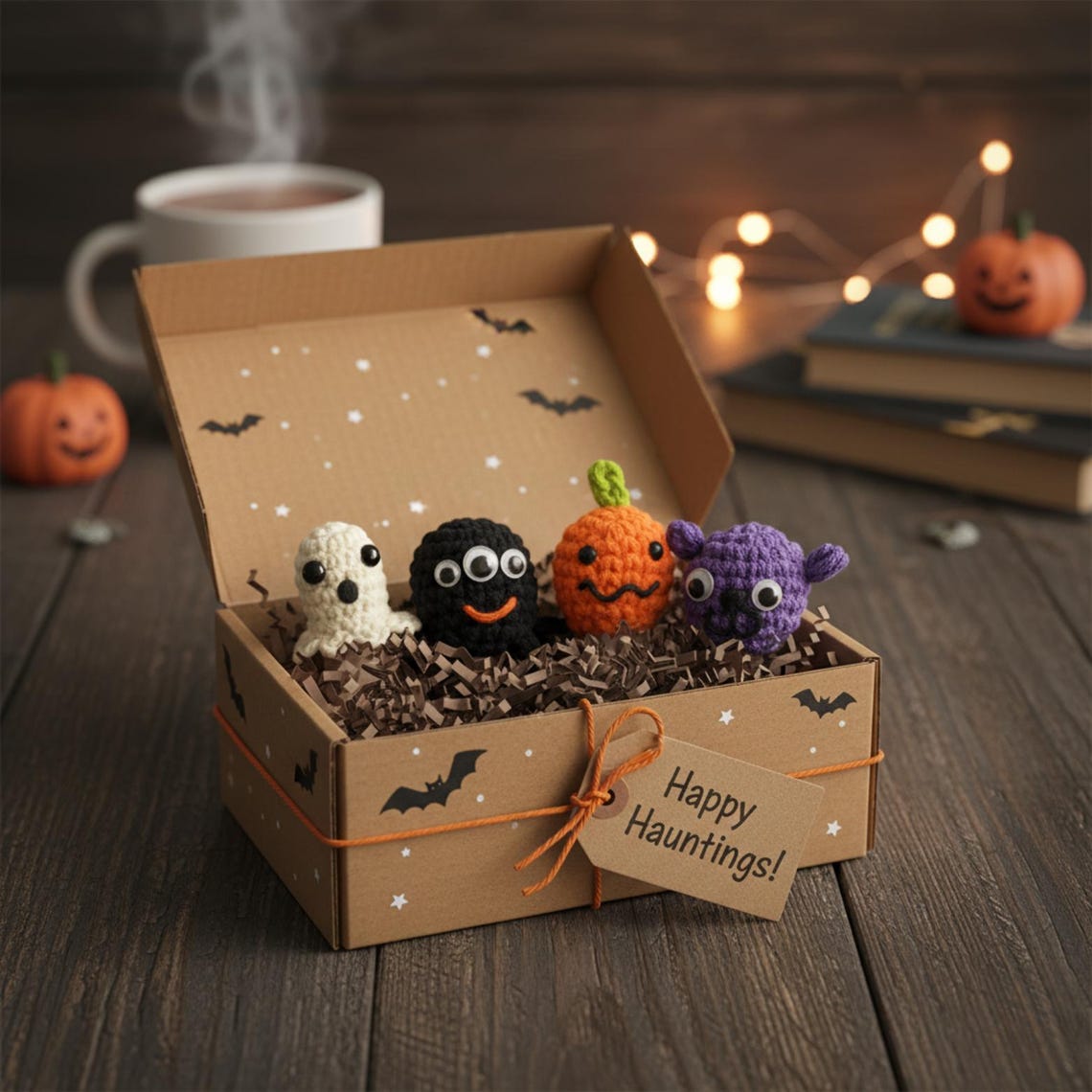 Halloween Crochet Finger Puppets: Ghost, Spider, Pumpkin, Bat (PDF ...