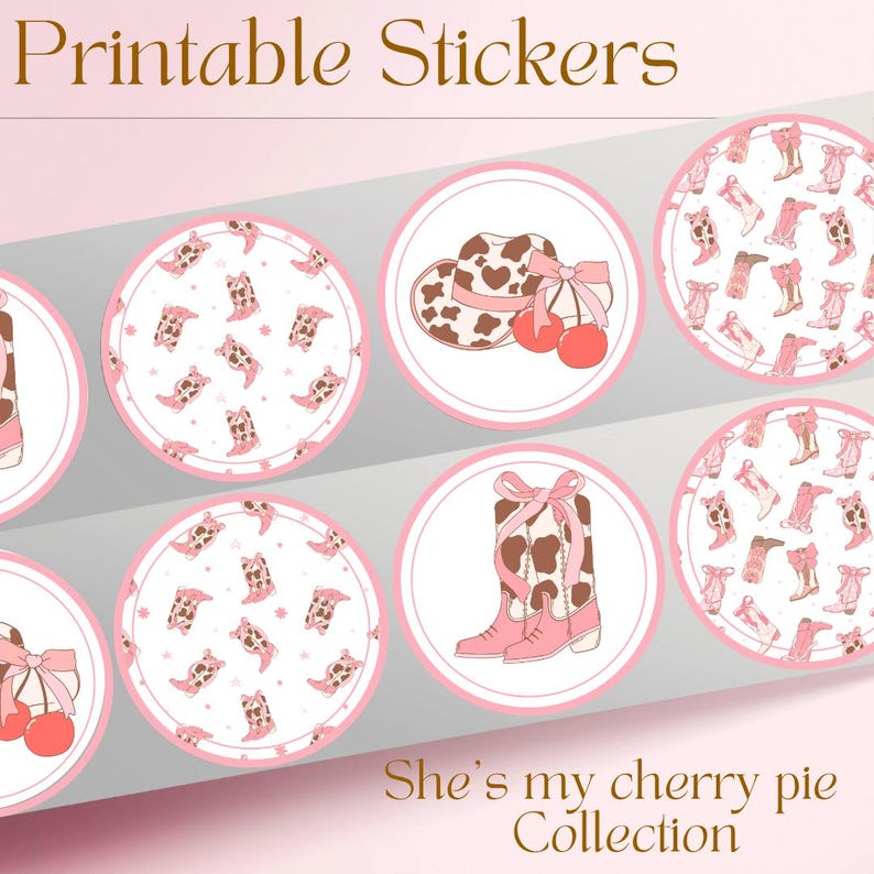 Cowgirl Birthday Party Favors, DIY, Printable Stickers, Country Themed ...