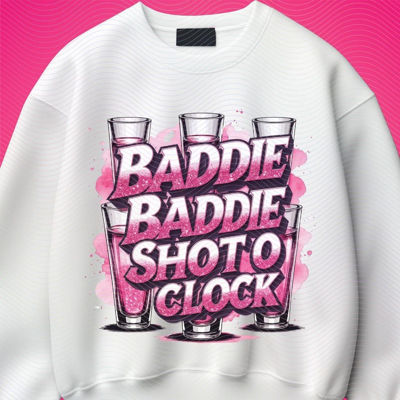 Baddie Baddie Shot O Clock, PNG Design, Digital Design, Sublimation ...