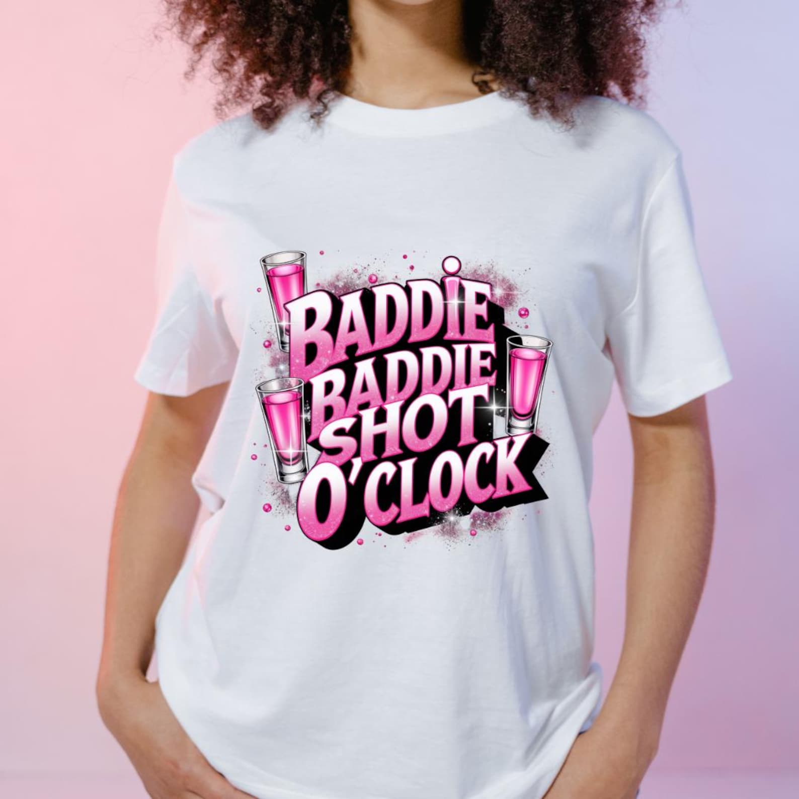 Baddie Baddie Shot O'clock, PNG Design, Digital Design, Sublimation ...