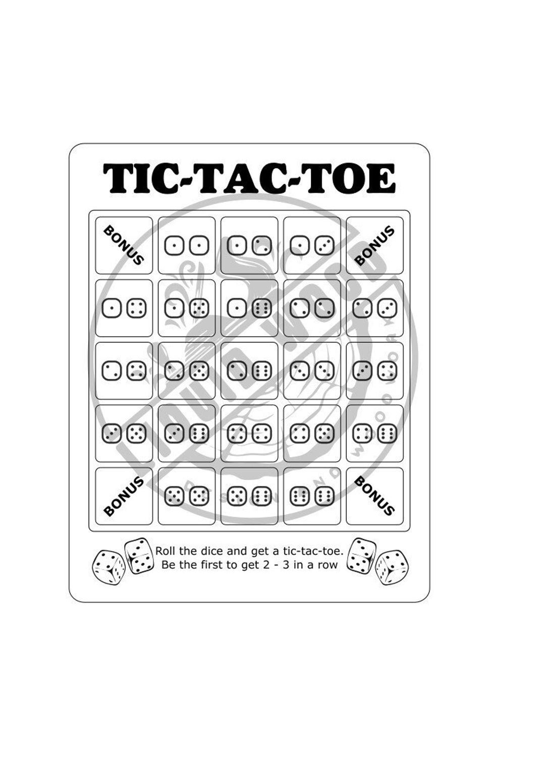 Tic-tac-toe Dice Game, .svg .pdf .png .dxf CNC Laser File - Etsy
