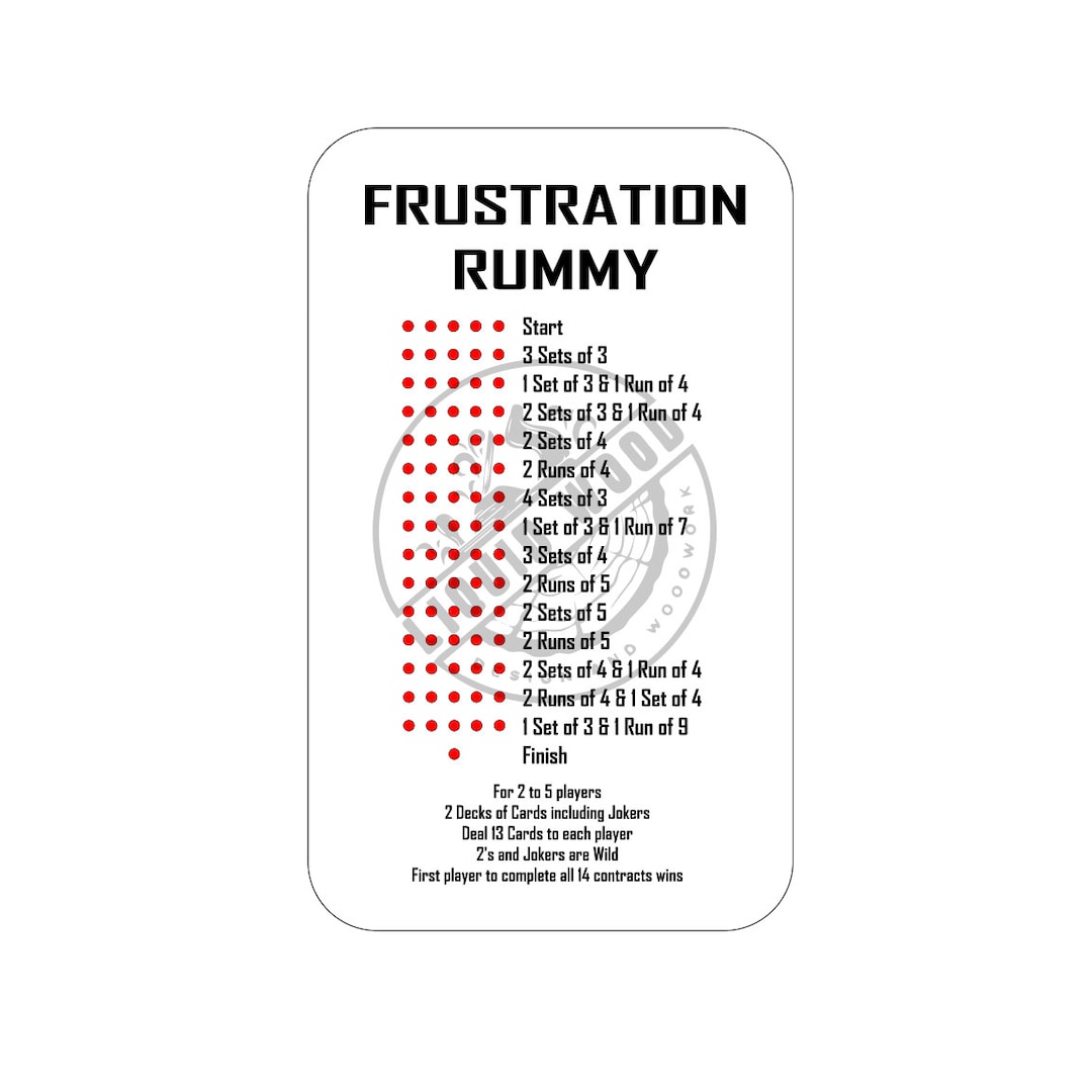 Frustration Rummy Game, .svg .pdf .png .dxf CNC Laser File - Etsy