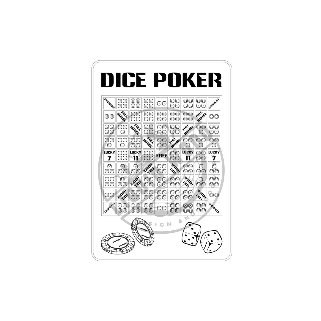 Dice Poker Game, .svg .pdf .png .dxf CNC Laser File - Etsy Australia