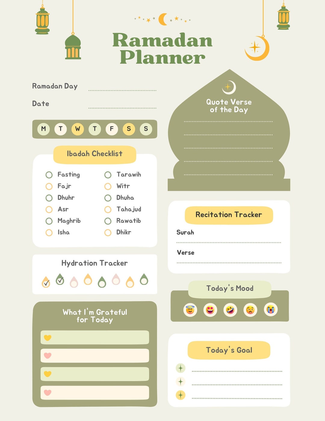 Ramadan Planner - Etsy