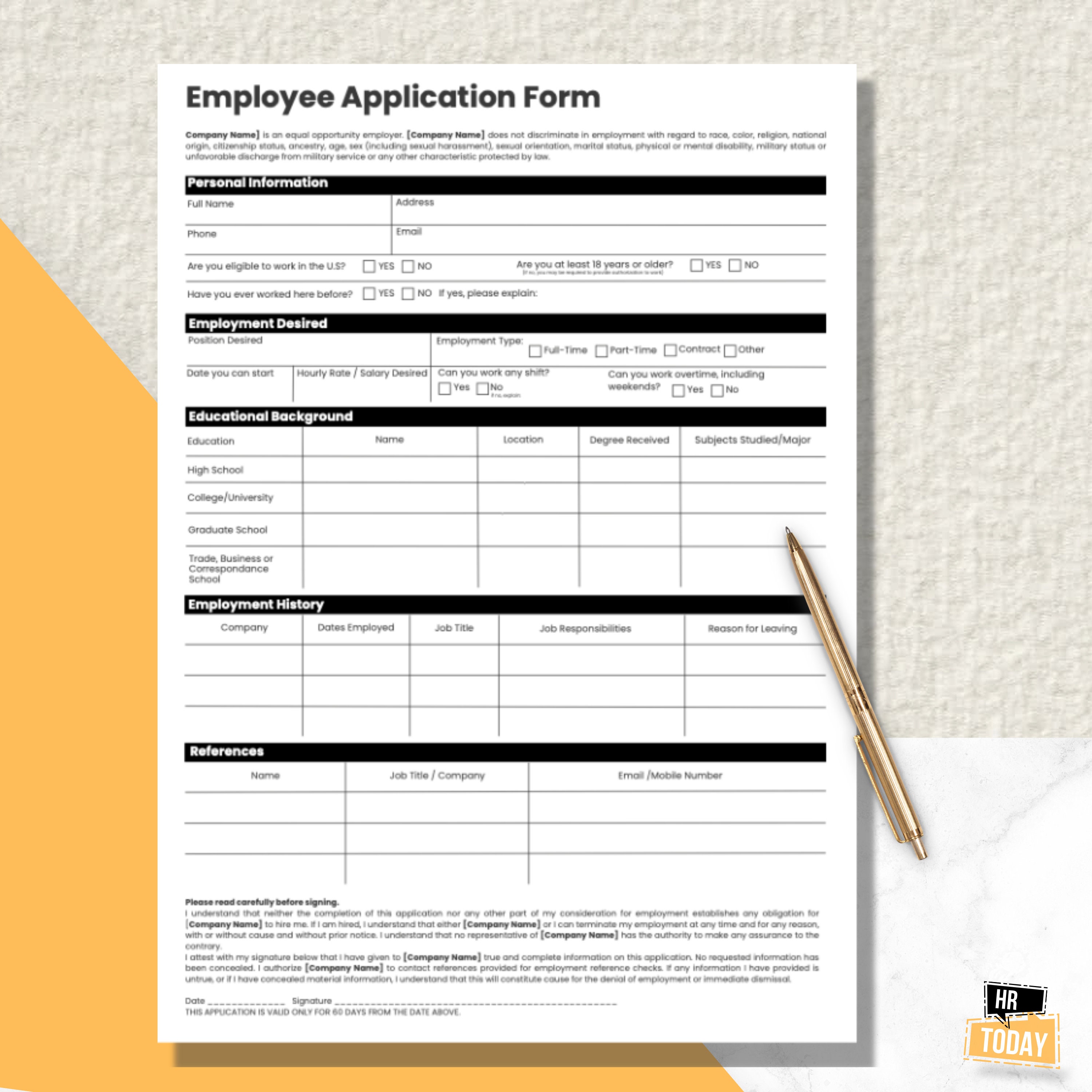Employment Job Application | Editable in Canva | PDF | Application for ...
