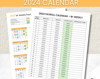 2024 PAYROLL SCHEDULE CALENDAR Biweekly Pay Schedule Bi-weekly Pay Roll ...