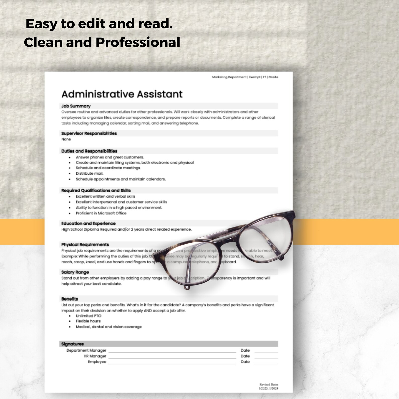 Job Description Template | Fully Editable MS Word and Google Docs ...