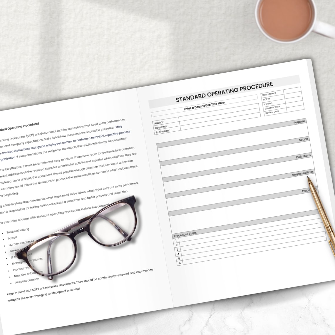 Standard Operating Procedure Form/template | Word and Google Docs ...
