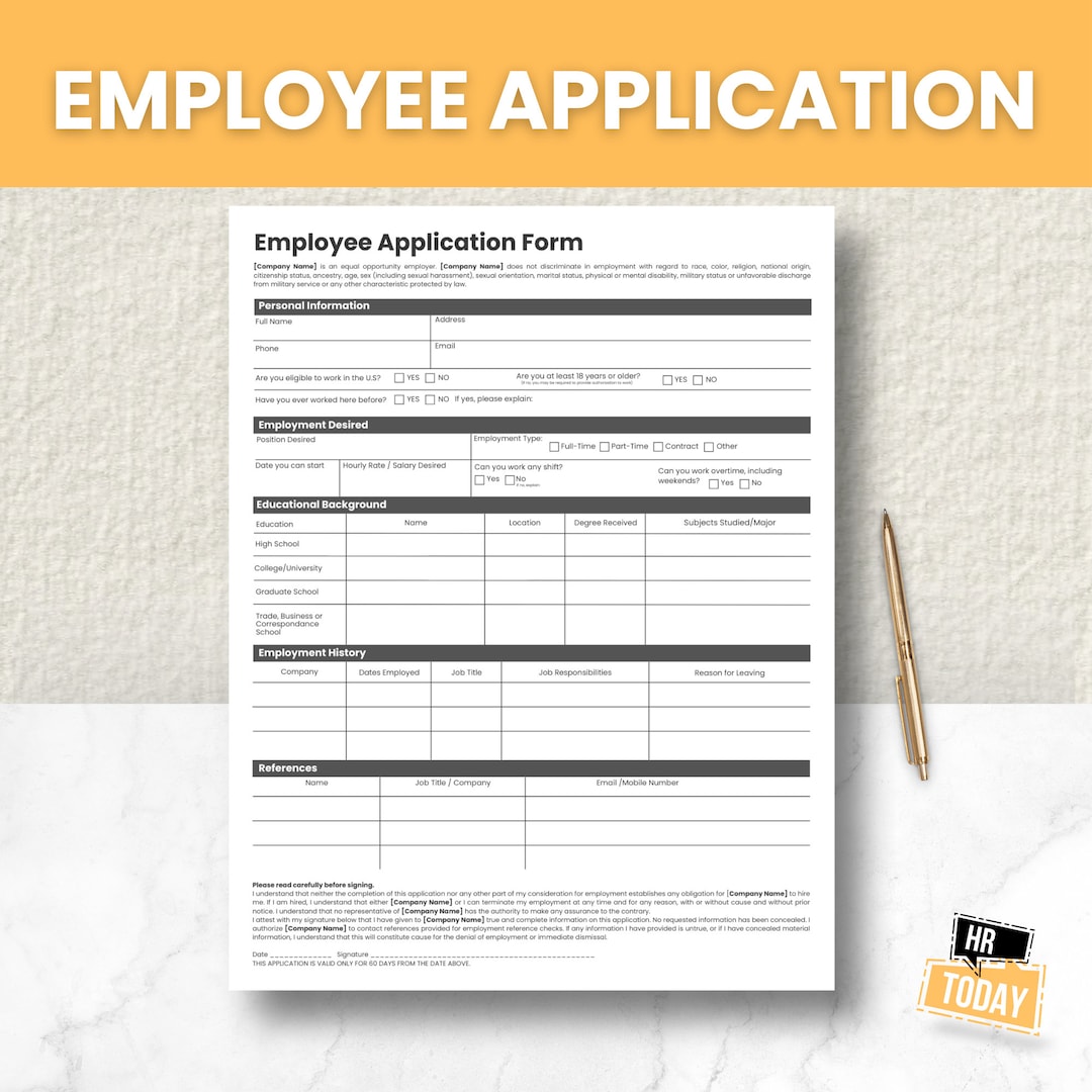 Employment Job Application | Editable in Canva | PDF | Application for ...