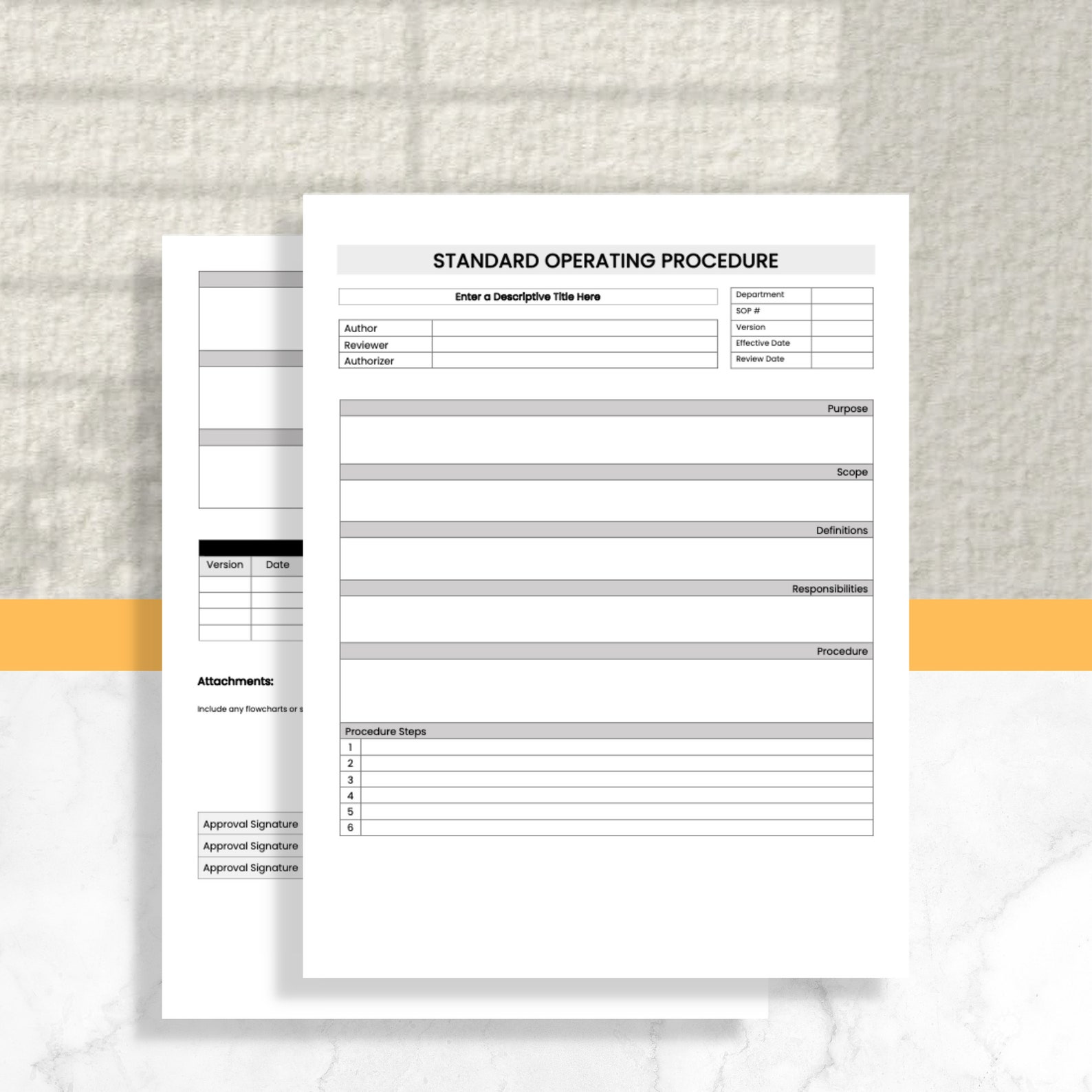 Standard Operating Procedure Form/template | Word and Google Docs ...
