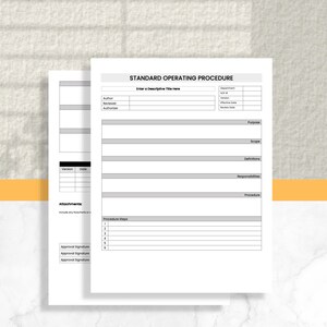Standard Operating Procedure Form/template | Word and Google Docs ...